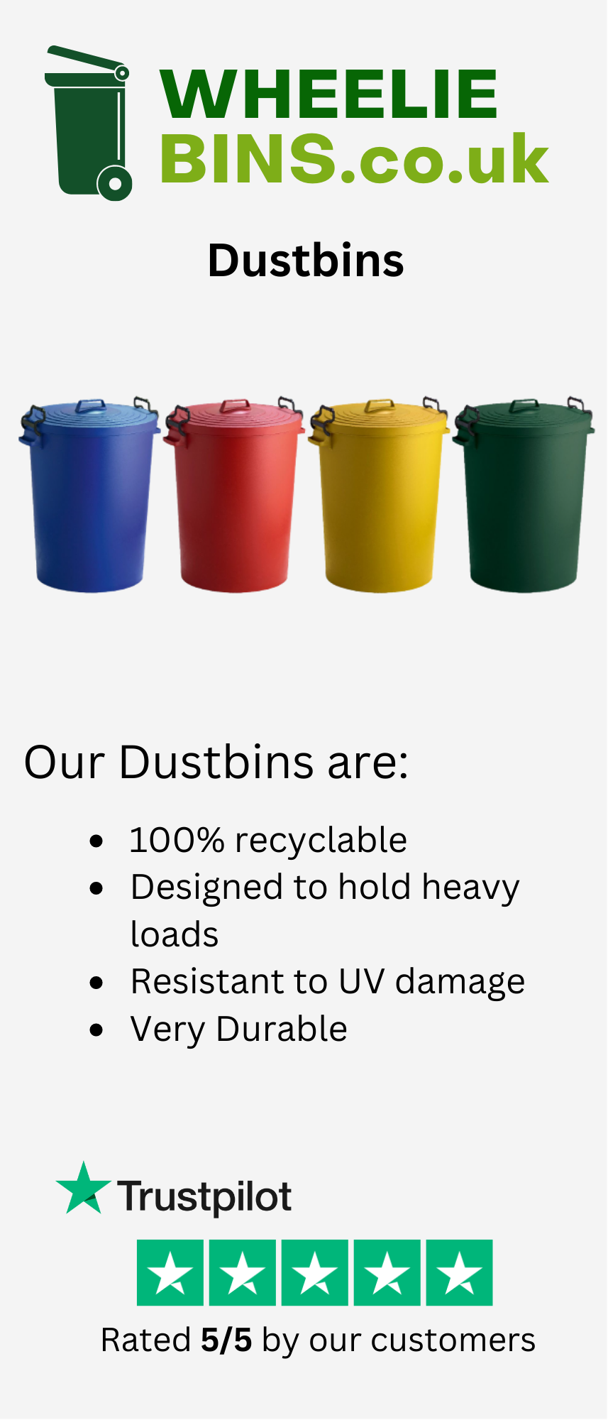 Dustbins | Next Working Day Delivery As Standard